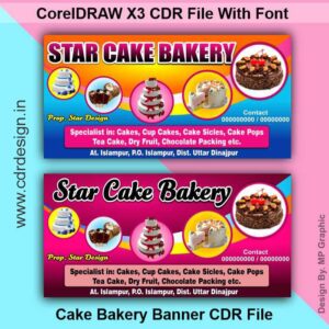 Cake Bakery Banner CDR File - cdrdesign.in