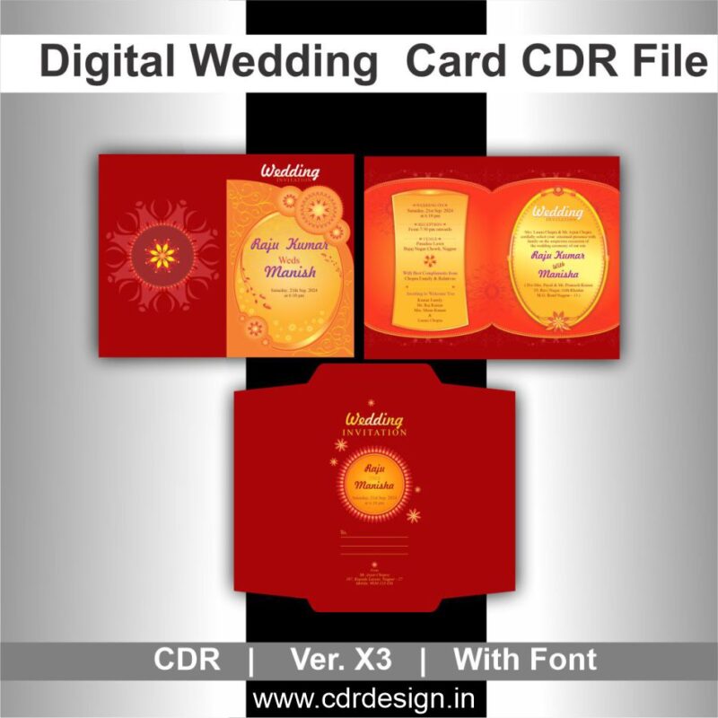 Digital Wedding Card CDR File - cdrdesign.in