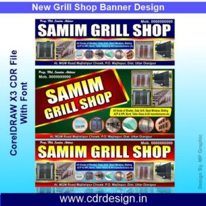 New Grill Shop Banner Design CDR File - cdrdesign.in