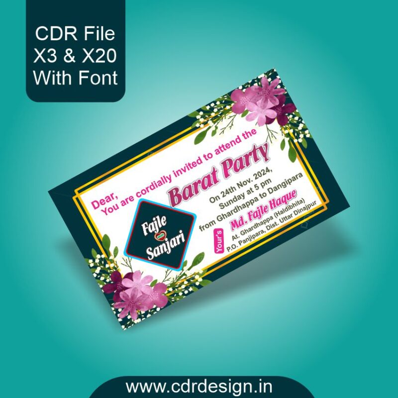 Barat Card Design CDR File || New Design CDR File - cdrdesign.in