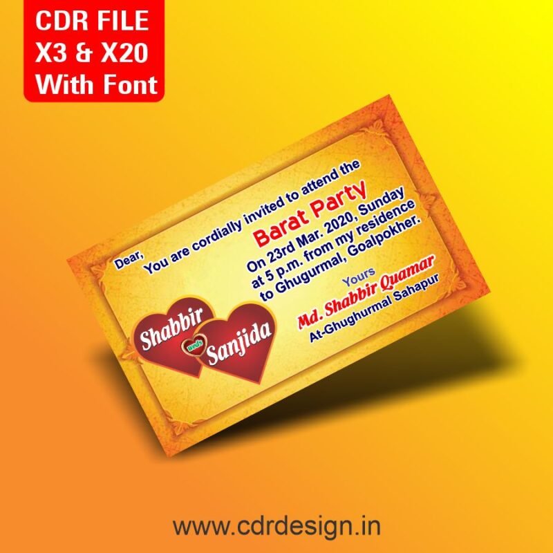 Barat Card New Design CDR File - cdrdesign.in