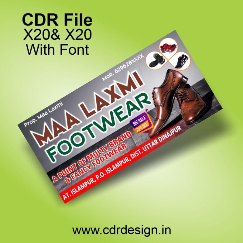 Footwear Shop Banner Design CDR File || Footwear Banner & Flex CDR File ...