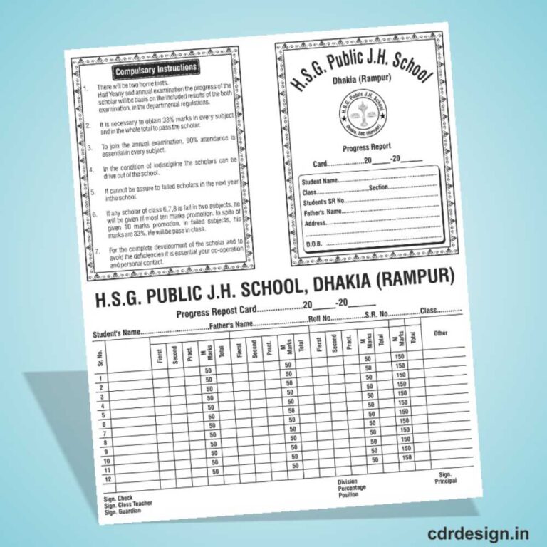 School Fee Receipt CDR File - cdrdesign.in
