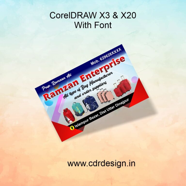 Bag Shop Visiting Card CDR File - cdrdesign.in