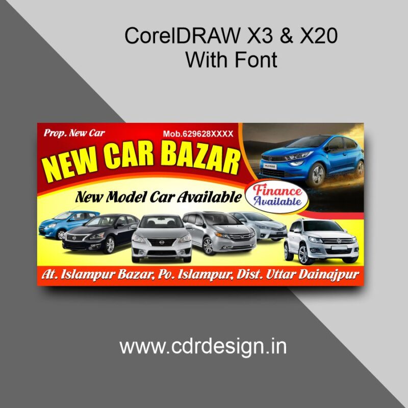 Car Showroom Banner Design CDR File - cdrdesign.in