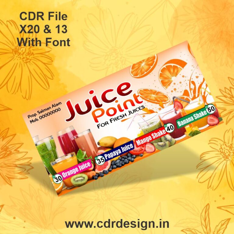 Juice Point Banner CDR File - cdrdesign.in