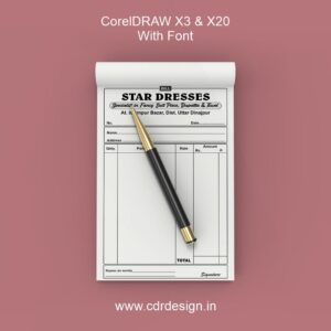 Star Dresses Bill Book Design CDR File - cdrdesign.in