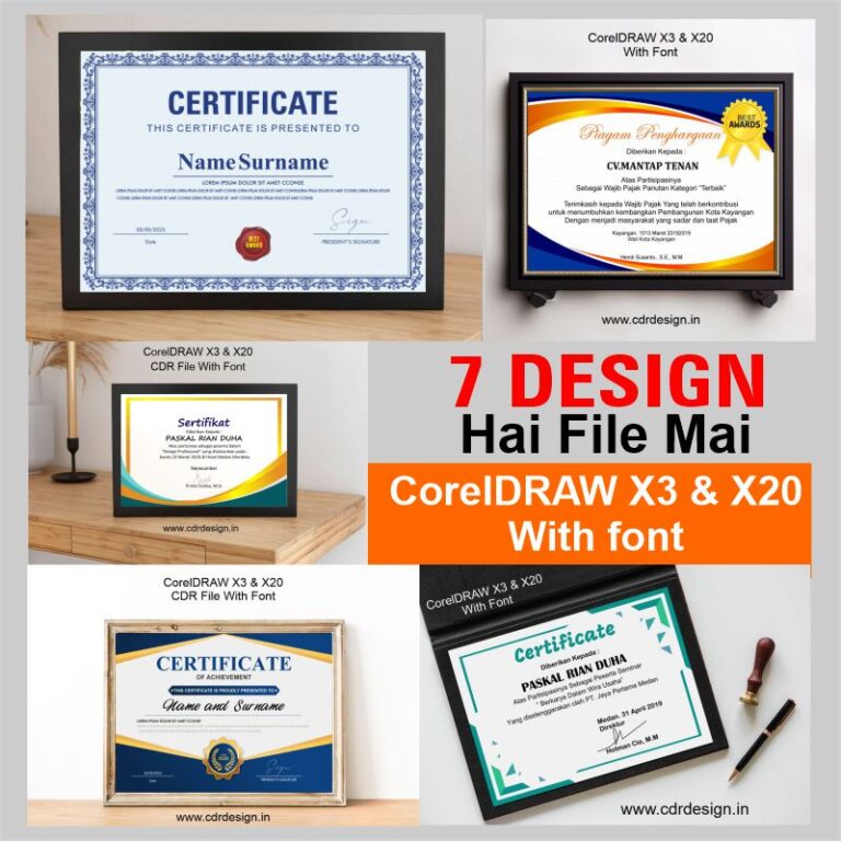 Certificate Template Design CDR File - cdrdesign.in