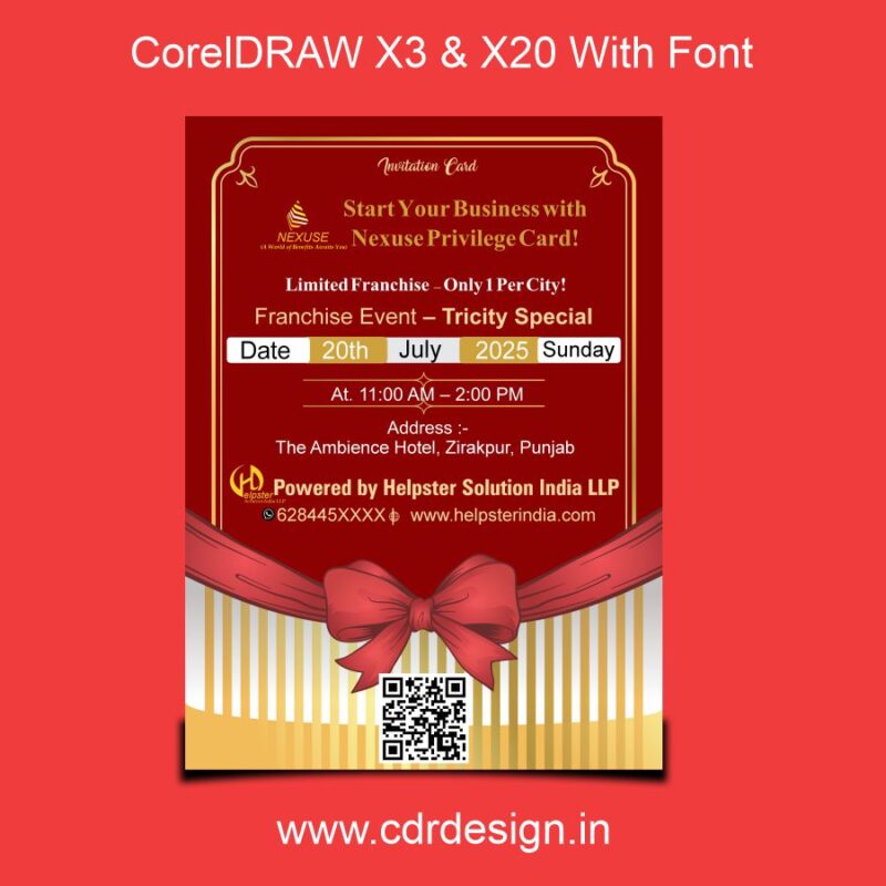 Shop Opening Card Design CDR File | Grand Opening Invitation Card CDR ...