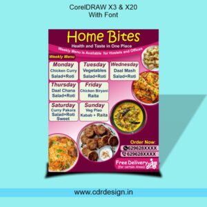 Hotel Menu Card Design CDR File - cdrdesign.in