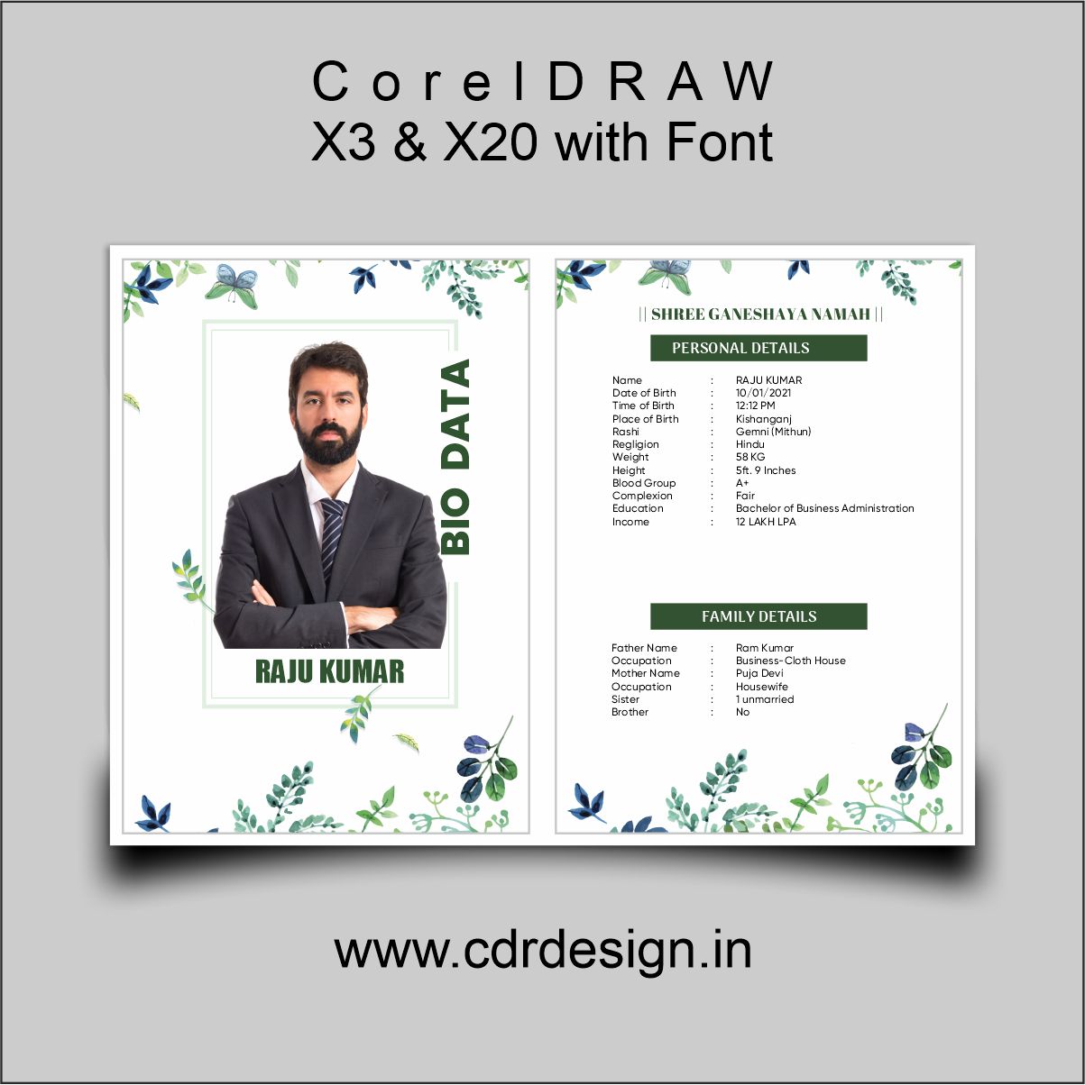Food Menu Card Design CDR File - cdrdesign.in