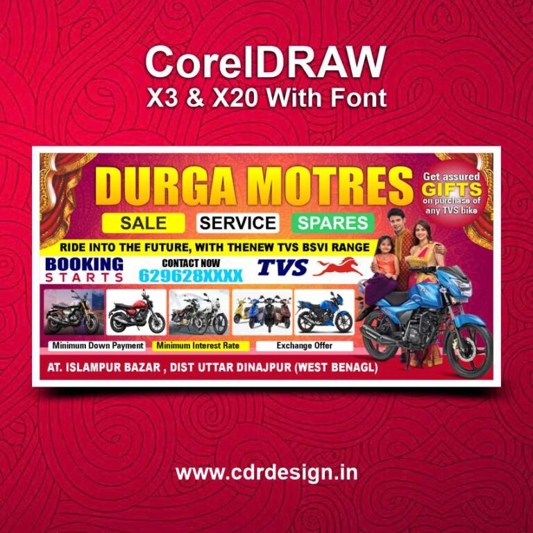 Bike Showroom Banner Design CDR File - cdrdesign.in
