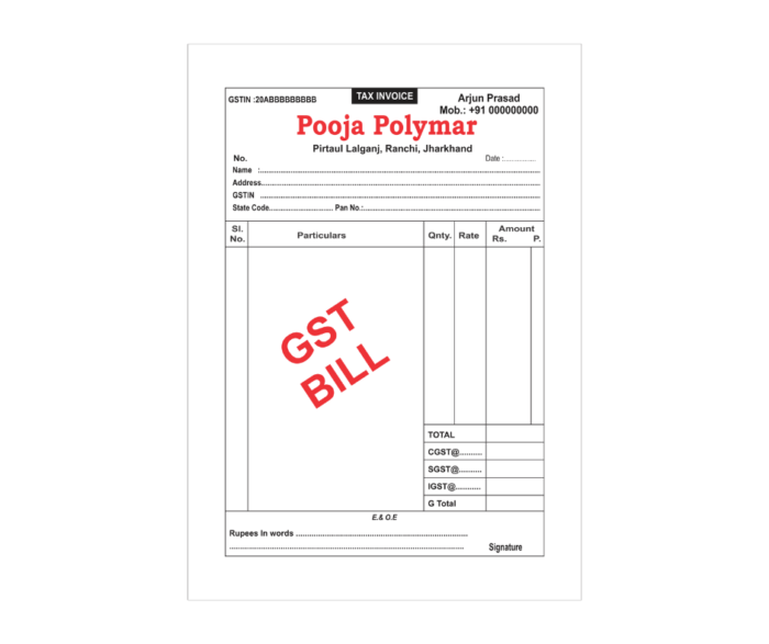 Electricals GST Bill Book CDR File - cdrdesign.in