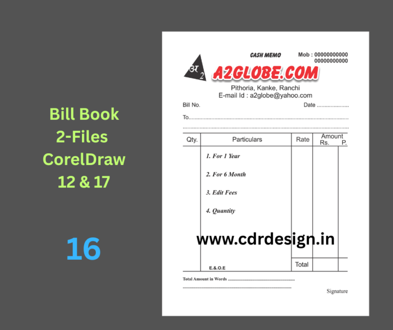 Electricals GST Bill Book CDR File - cdrdesign.in