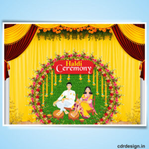Haldi Utsav Background Banner Design cdr file - cdrdesign.in