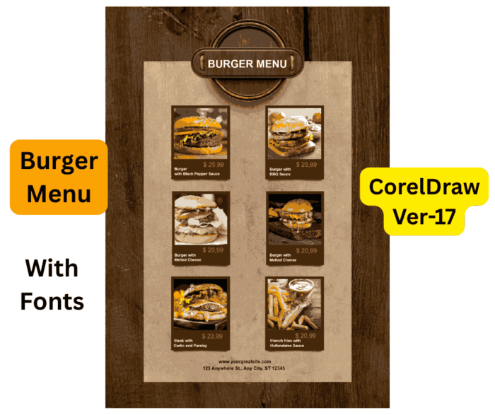 Fast Food Menu Card CDR File | Menu Card Design CDR File - cdrdesign.in
